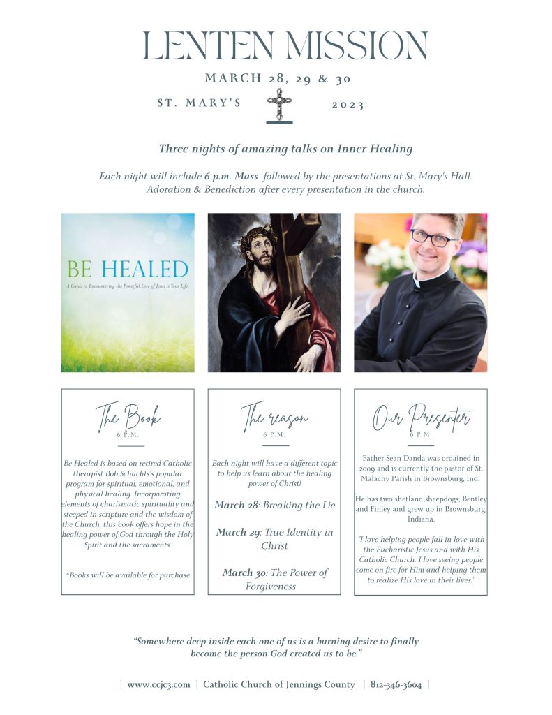 Lenten Mission at the Catholic Church of Jennings County - CCJC