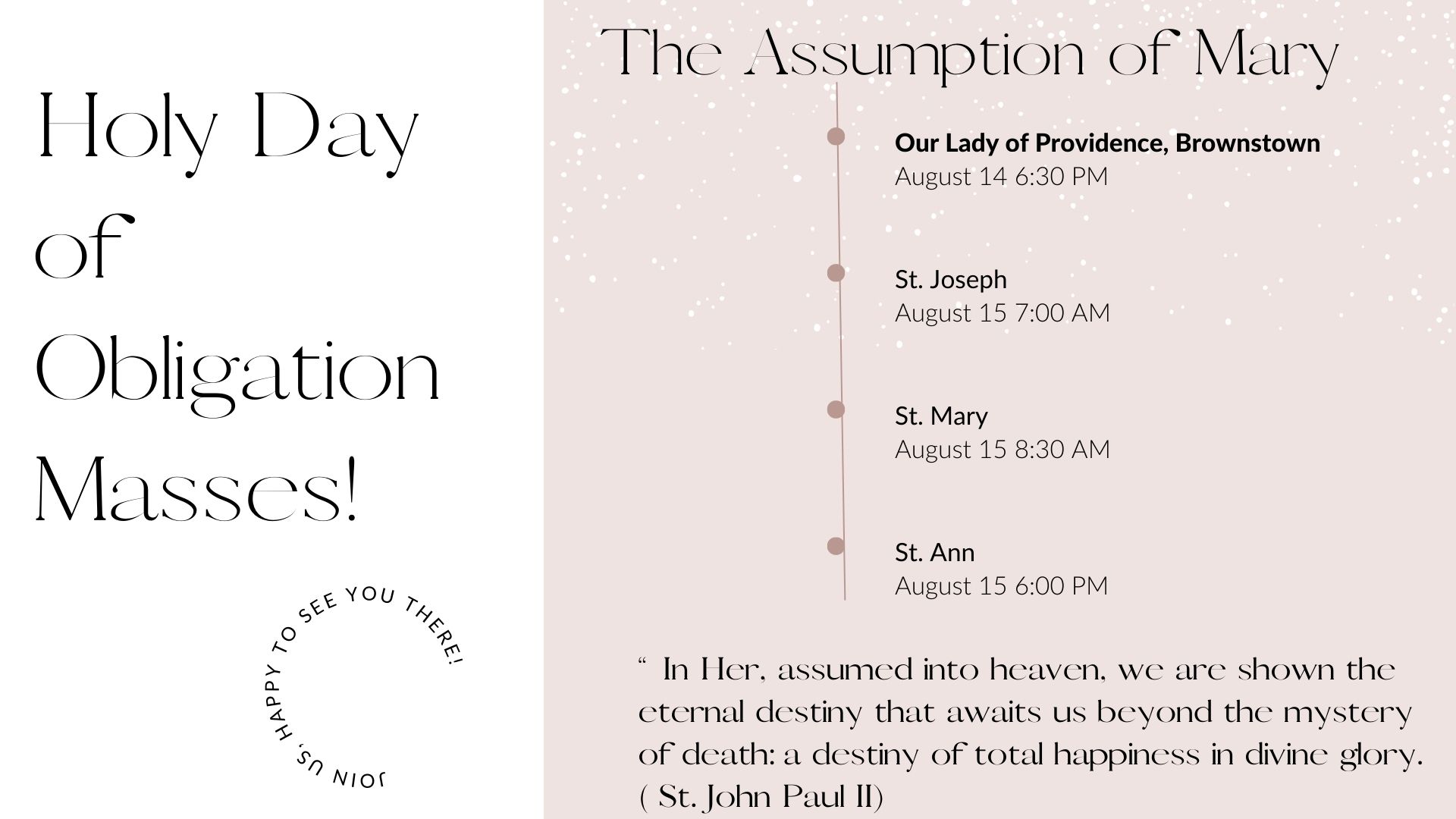 Holy Day of Obligation: The Assumption of Mary - CCJC