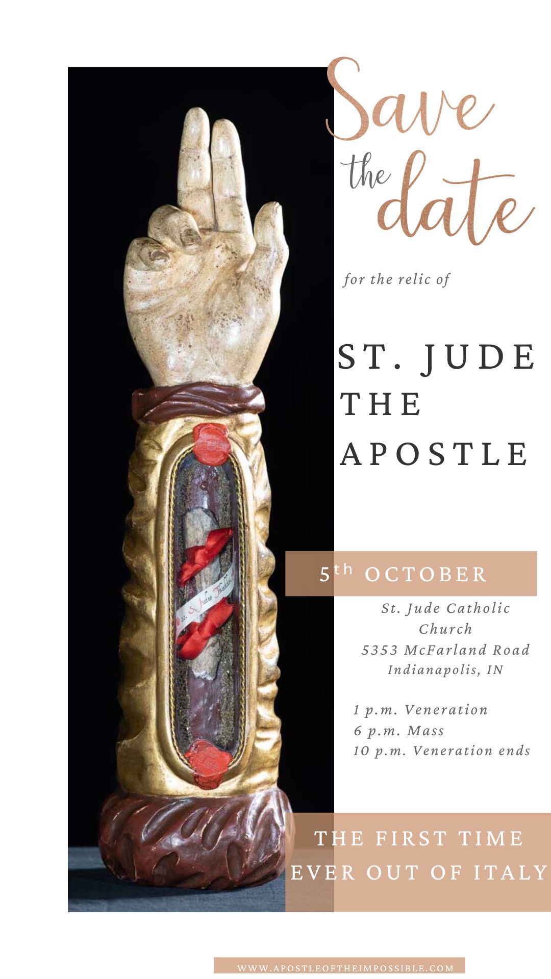 First-Time Ever: St. Jude's Relic Leaves Italy! - CCJC