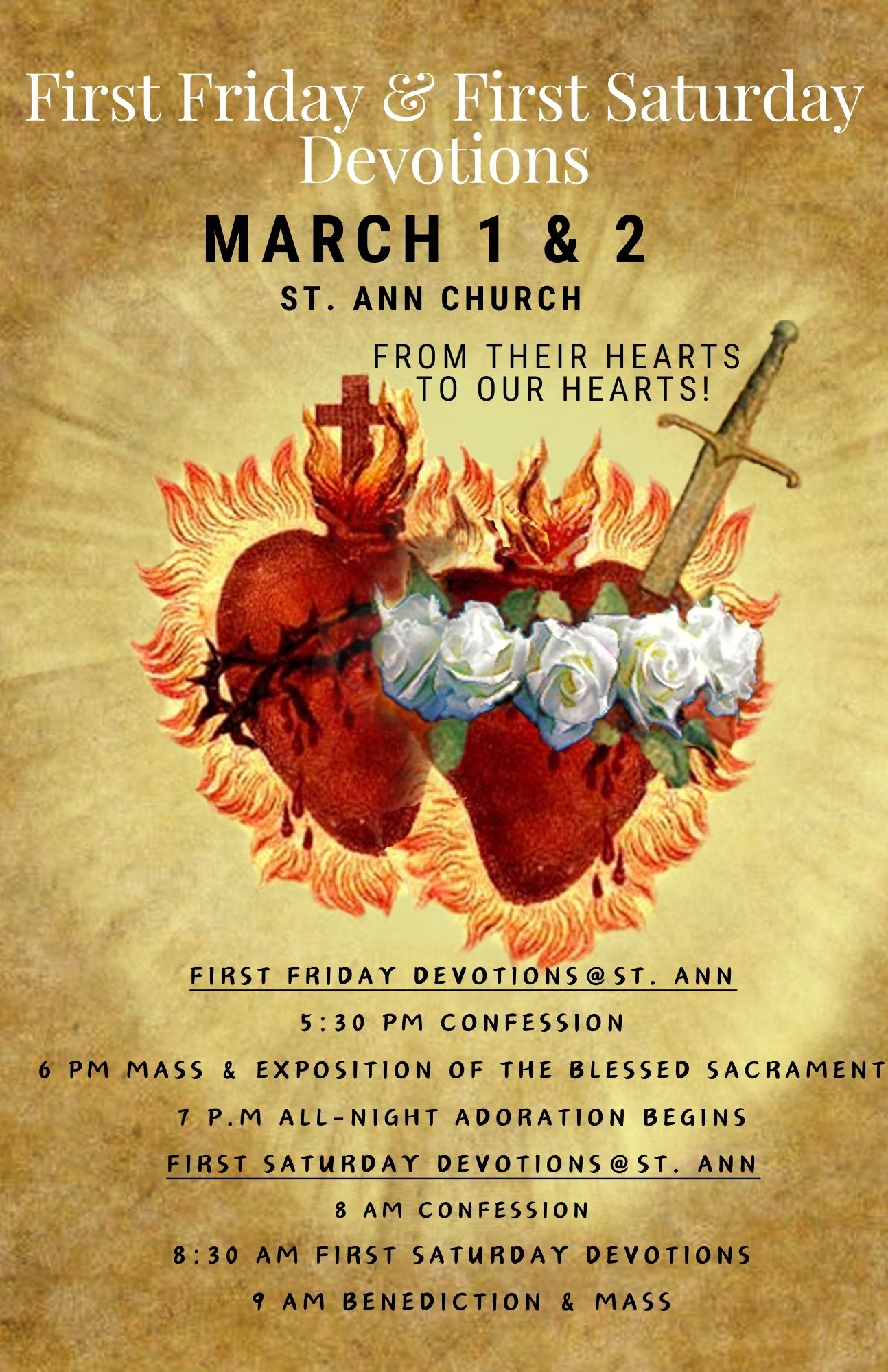 First Friday & First Saturday Devotions at St. Ann - CCJC