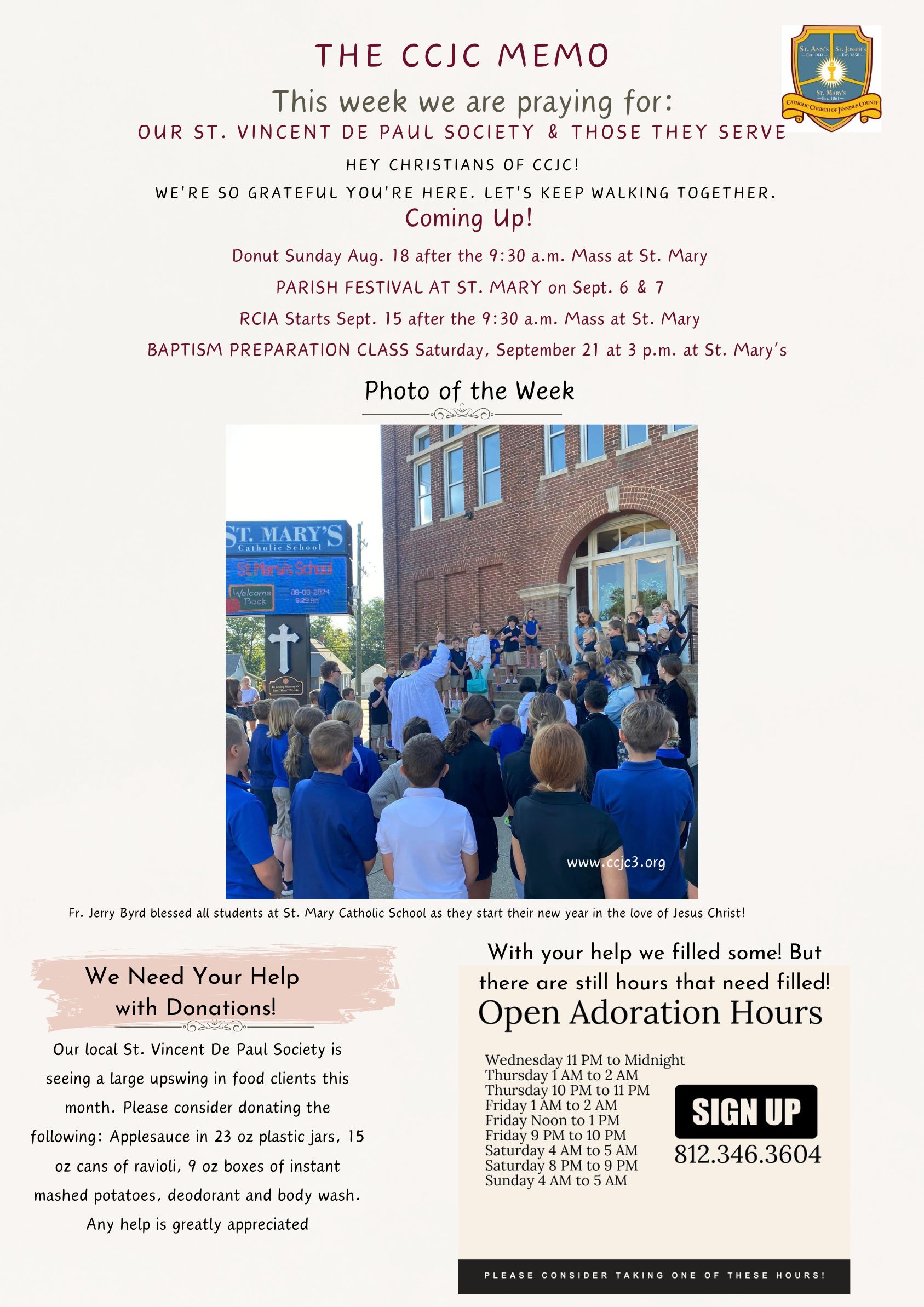 Here's Your Memo! There's Great Need for the Food Pantry & Save the ...