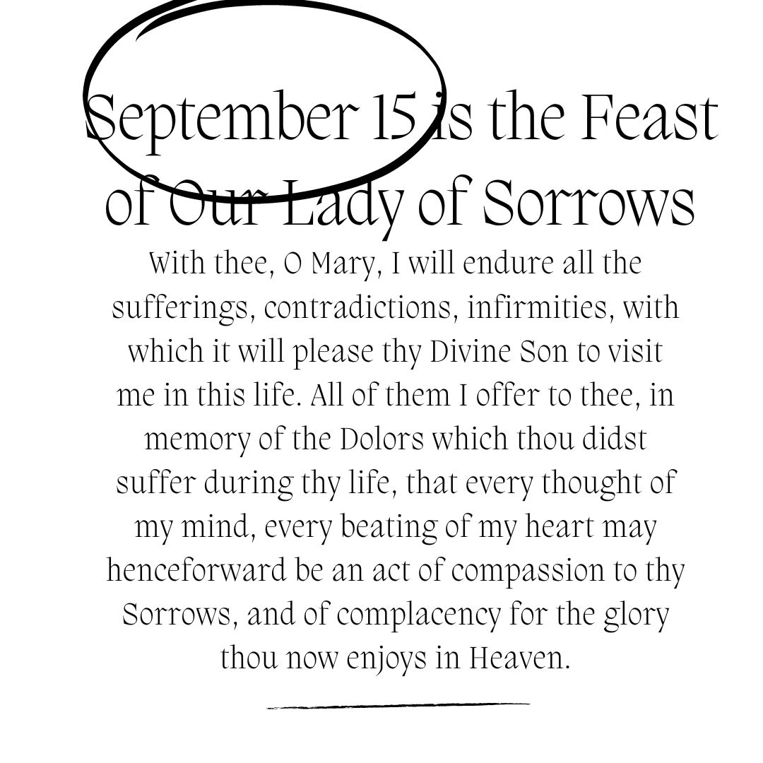 Pray This Novena with Fr. Byrd for The Feast of Our Lady of Sorrows - CCJC