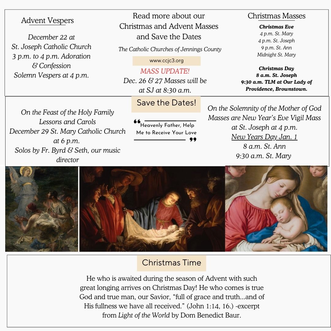 Our Upcoming Season of Masses & Events for CCJC - CCJC