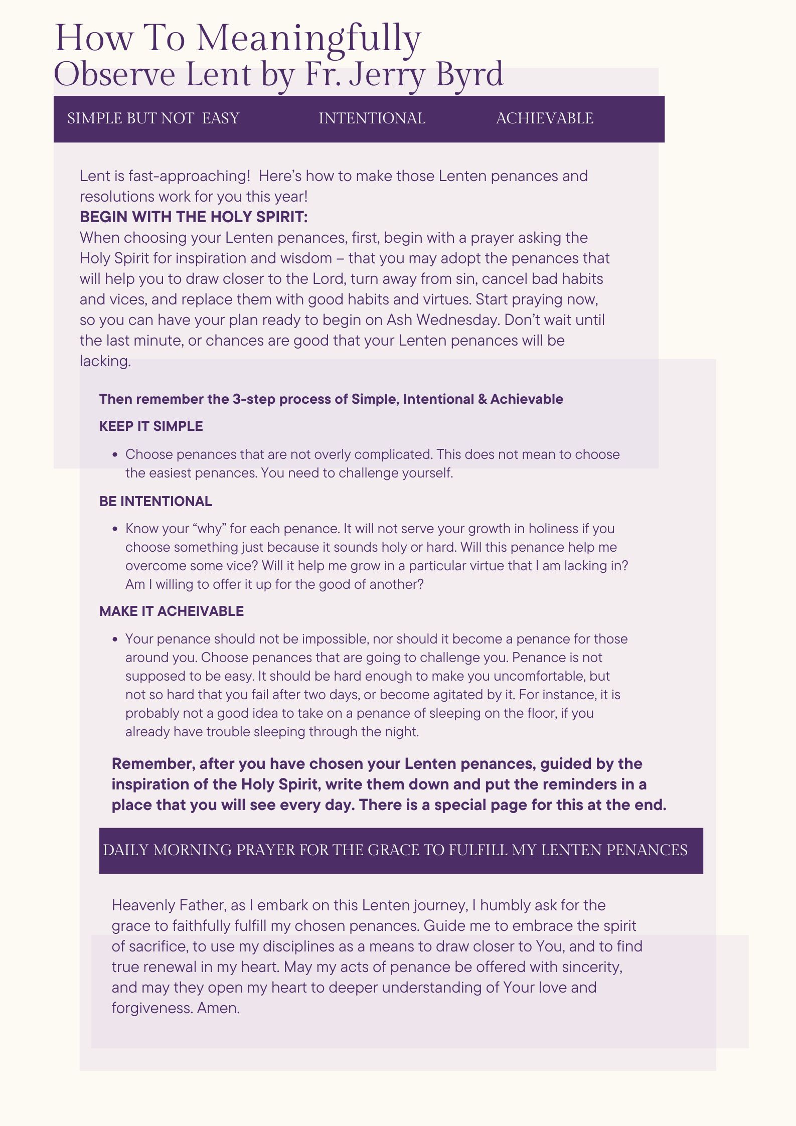 How to Meaningfully Observe Lent -It's Simple, Intentional & Achievable ...
