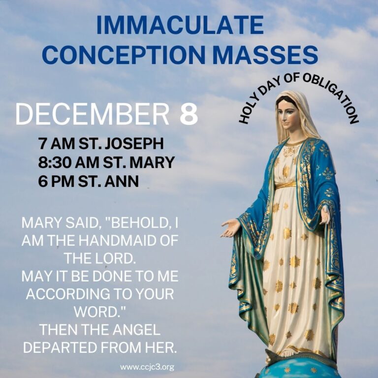 Immaculate Conception Masses//Holy Day of Obligation - CCJC